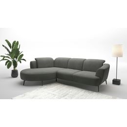 Sit & More Ecksofa SIT & MORE "Zoe", braun (schlamm), B:309cm H:87cm T:199cm, 95% Polyester, 5% Polyamid, Sofas, Ecksofa, ink.Sitztiefenverstellung, wahlweise mit Kopfteilverstellung