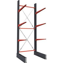 Kragarmregal Attillo schwer, einseitig, HxB 3500 x 1000 mm, Kragarm 1000 mm, Grundregal kaiserkraft