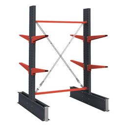 Kragarmregal Attillo schwer, doppelseitig, HxB 2000 x 1000 mm, Kragarm 600 mm, Grundregal kaiserkraft