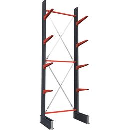 Kragarmregal Attillo schwer, einseitig, HxB 4000 x 1000 mm, Kragarm 600 mm, Grundregal kaiserkraft