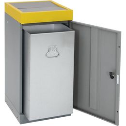 Wertstoffsammler mit Flügeltür, einzeln, Volumen 70 l, Deckelfarbe Gelb kaiserkraft