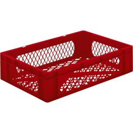 Euro-Format-Stapelbehälter, Wände und Boden durchbrochen, LxBxH 600 x 400 x 145 mm, rot, VE 5 Stk kaiserkraft