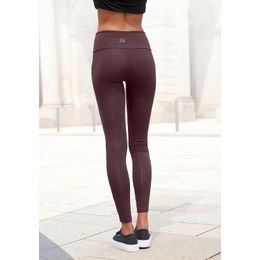 Lascana Leggings mit breitem Bündchen, Loungewear weinrot 36/38 - N-Gr N-Gr 36/38 Bequeme sportive Leggings