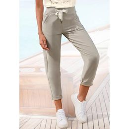 ELBSAND Sweathose »Brinja« mit Taschen und breiten Kordeln, Jogginghose, lässige Passform stein XXL (44) - N-Gr N-Gr XXL (44) Breiter Gummibund mit...