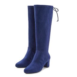 Lascana Schlupfstiefel Schlupfboots, Slouchy Boots, Slip-On, Stretch & Blockabsatz navy 38 38 Mit komfortablem Blockabsatz und angenehmer...