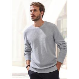 John Devin Herren Strickpullover Pullover in modischen Farben aus Baumwollmischung grau S (44/46)