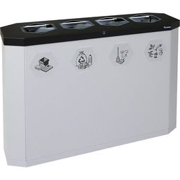 Wertstoffsammler Sixco smart, Volumen 4 x 45 l, lichtgrau kaiserkraft