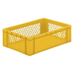 Euro-Format-Stapelbehälter, Wände durchbrochen, Boden geschlossen, LxBxH 600 x 400 x 175 mm, gelb, VE 5 Stk kaiserkraft