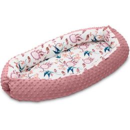 Sensillo, Babynest, SOCKEL/COON 70x30 RETRO ROSE Rosa Vögel