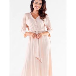Awama, Damen, Kleider, Alltagskleid, Beige, (S)