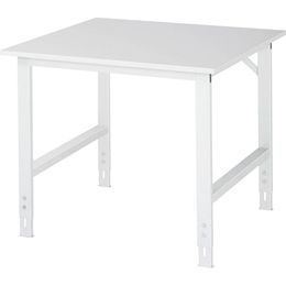 Rau Arbeitstisch, höhenverstellbar, Gestell 60 x 30 mm, melaminharzbeschichte Platte, BxT 1000 x 1000 mm, lichtgRau