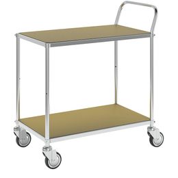 Kongamek ESD-Etagenwagen, 4 Lenkrollen, 2 Ladeflächen, LxBxH 850 x 435 x 950 mm