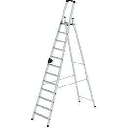 MUNK Stufen-Stehleiter, einseitig, Komfort-Ausführung mit ergo-pad®, 12 Stufen