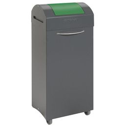 Wertstoffsammler, flammverlöschend, BxT 380 x 320 mm, Volumen 75 l, Einwurf verkehrsgrün kaiserkraft