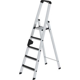 MUNK Stufen-Stehleiter CLIP-STEP, einseitig begehbar, rutschhemmend R13, 5 Stufen