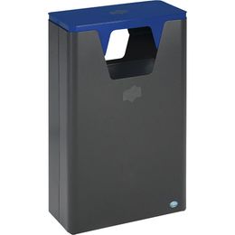 Var Wertstoffsammler im Außenbereich, Volumen 60 l, HxBxT 890 x 300 x 550 mm, eisenglimmer/blau