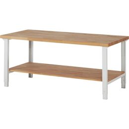 eurokraft pro Werkbank, Baukastensystem Serie 7000, 1 Ablageboden, BxT 2000 x 900 mm