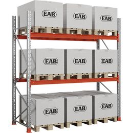 Palettenregal, verzinkt/orange, HxBxT 3000 x 2930 x 1100 mm, Fachlast 2250 kg, Grundregal kaiserkraft