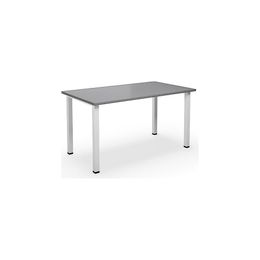 Mehrzwecktisch DUO-U, gerade Platte, Tiefe 800 mm, Breite 1400 mm, lichtgrau, weiß kaiserkraft