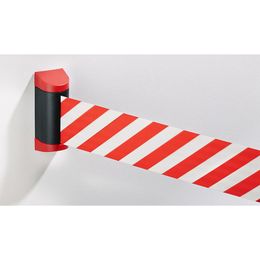 Tensator Gurtabsperrung, Kunststoffkassette rot, Gurtfarbe Rot / Weiß