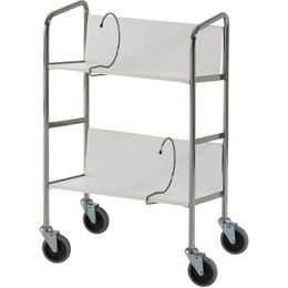 HelgeNyberg Aktenordnerwagen verchromt, 2 Etagen, LxBxH 550 x 340 x 840 mm, grau, ab 5 Stk