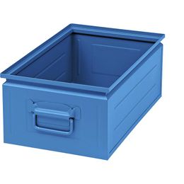 Stapelkasten aus Stahlblech, Volumen ca. 30 l, lichtblau RAL 5012 kaiserkraft