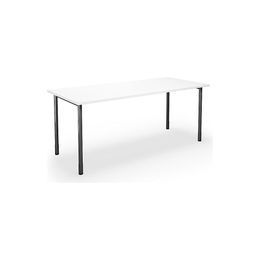Mehrzwecktisch DUO-C, gerade Platte, HxT 700 - 800 x 800 mm, Breite 1800 mm, weiß, schwarz kaiserkraft