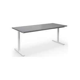 Mehrzwecktisch DUO-T, gerade Platte, HxT 740 x 800 mm, Breite 1800 mm, lichtgrau, weiß kaiserkraft