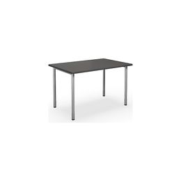 Mehrzwecktisch DUO-C, gerade Platte, HxT 700 - 800 x 800 mm, Breite 1200 mm, dunkelgrau, silber kaiserkraft