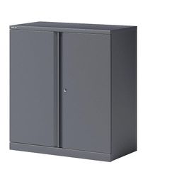 Bisley Flügeltürenschrank ESSENTIALS, 1 Fachboden, 2 Ordnerhöhen, anthrazitgrau