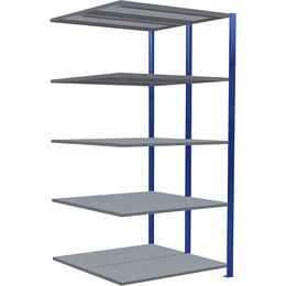 eurokraft pro Steckregal, doppelreihig, Fachboden-BxT 1300 x (2 x 500) mm, blau, Höhe 2000 mm, Anbauregal