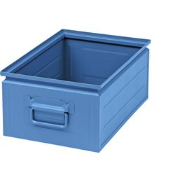 Stapelkasten aus Stahlblech, Volumen ca. 25 l, lichtblau RAL 5012 kaiserkraft