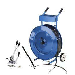 ratioform Umreifungs-Set, PP-Band, Spann- und Verschlussgerät, Abroller, Band, Verschlusshülsen, Einfädelstab, Bandbreite 13 mm