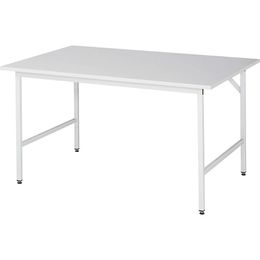 Rau Arbeitstisch, höhenverstellbar, Gestell 30 x 30 mm, melaminharzbeschichtete Platte, BxT 1500 x 1000 mm, lichtgRau