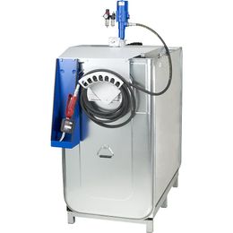 Pressol Öltank-Kompaktanlage für Frischöl / schwer entflammbare Öle, Volumen 1000 l, Pneumatikpumpe, Schlauchlänge 8 m