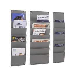 EICHNER Planboard, Polypropylen, HxB 900 x 250 mm, mit 6 Fächern, grau