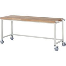 eurokraft pro Fahrbare Werkbank Serie 8000, Gestellbauweise, offenes Rahmengestell, BxT 2000 x 700 mm