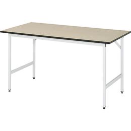 Rau Arbeitstisch, höhenverstellbar, Gestell 30 x 30 mm, MDF-Platte, BxT 1500 x 800 mm, lichtgRau