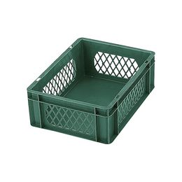 Euro-Format-Stapelbehälter, Wände durchbrochen, Boden geschlossen, LxBxH 400 x 300 x 145 mm, grün, VE 5 Stk kaiserkraft