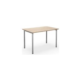 Mehrzwecktisch DUO-C Trend, gerade Platte, abgerundete Ecken, Tiefe 800 mm, Breite 1200 mm, Eiche, silber kaiserkraft