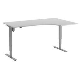 Schreibtisch Atlanta, elektrisch höhenverstellbar, Ecke, BxT 1800 x 1200 mm, lichtgrau/silber, rechts kaiserkraft