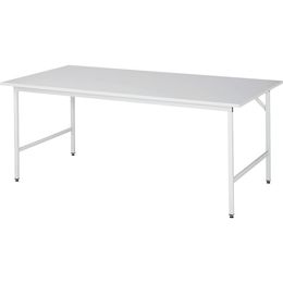 Rau Arbeitstisch, höhenverstellbar, Gestell 30 x 30 mm, melaminharzbeschichtete Platte, BxT 2000 x 1000 mm, lichtgRau