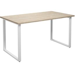 Mehrzwecktisch DUO-O, gerade Platte, Tiefe 800 mm, Breite 1400 mm, Eiche / weiß kaiserkraft