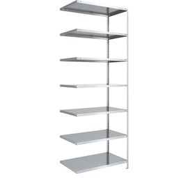 eurokraft pro Lager-Schraubregal, verzinkt, mittelschwer, Regalhöhe 3000 mm, Bodenbreite 1000 mm, Tiefe 800 mm, Anbauregal