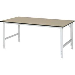 Rau Arbeitstisch, höhenverstellbar, Gestell 60 x 30 mm, MDF-Platte, BxT 2000 x 1000 mm, lichtgRau