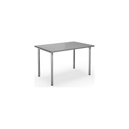 Mehrzwecktisch DUO-C, gerade Platte, HxT 700 - 800 x 800 mm, Breite 1200 mm, lichtgrau, silber kaiserkraft