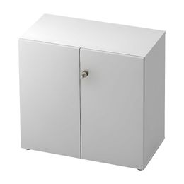 eurokraft pro Aktenschrank, Flügeltüren, 1 Fachboden, weiß / alusilber