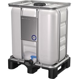 IBC-Container mit UN-Zulassung, Volumen 300 l, natur, auf Kunststoffpalette kaiserkraft