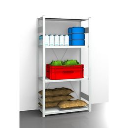 eurokraft pro Hygiene-Steckregal, Regalhöhe 2000 mm, 4 Fachböden, BxT 1025 x 585 mm, Grundregal