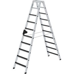 MUNK Stufen-Stehleiter CLIP-STEP, beidseitig begehbar, rutschhemmend R13, 2 x 10 Stufen